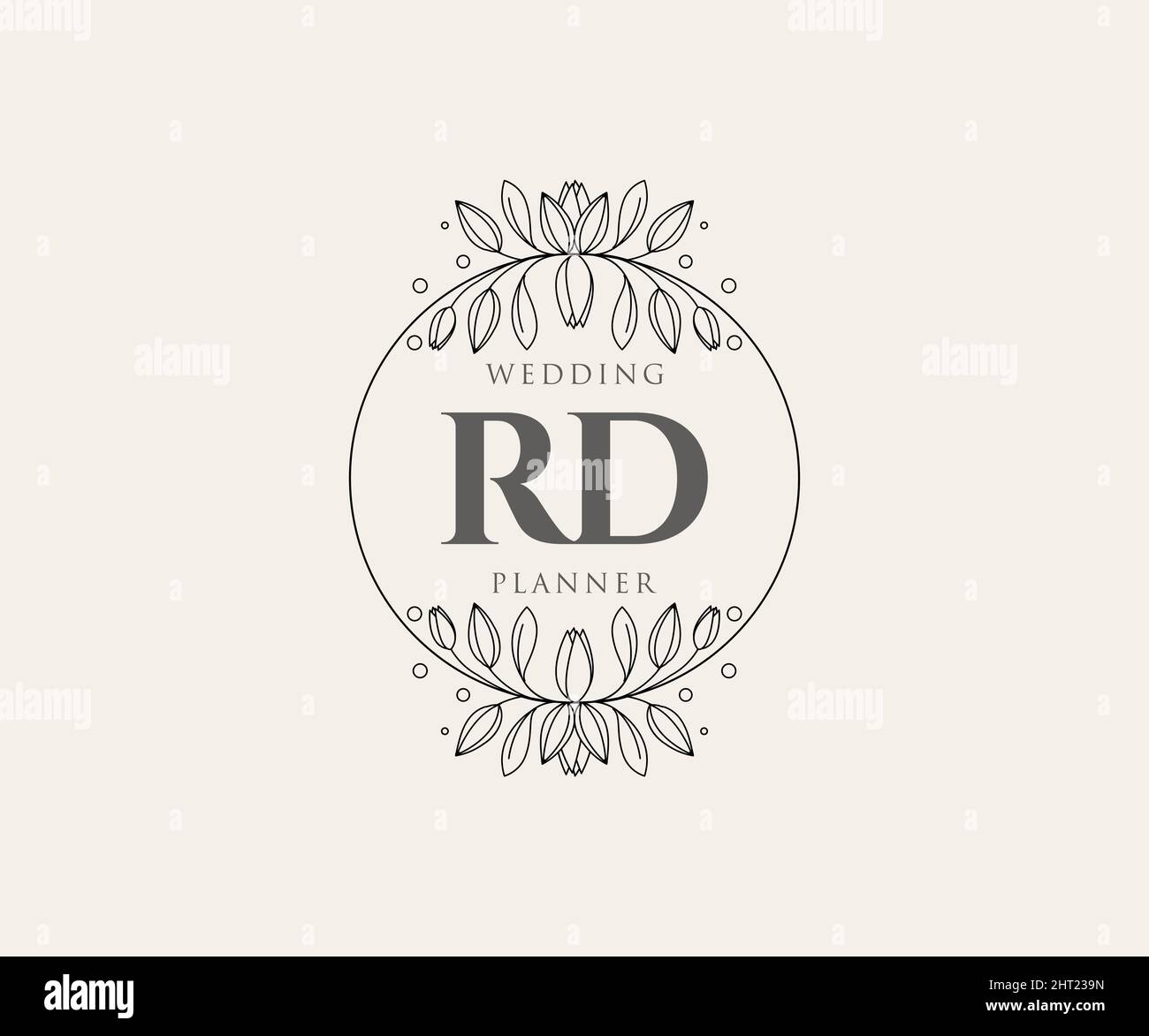 RD Initials letter Wedding monogram logos collection, hand drawn modern ...
