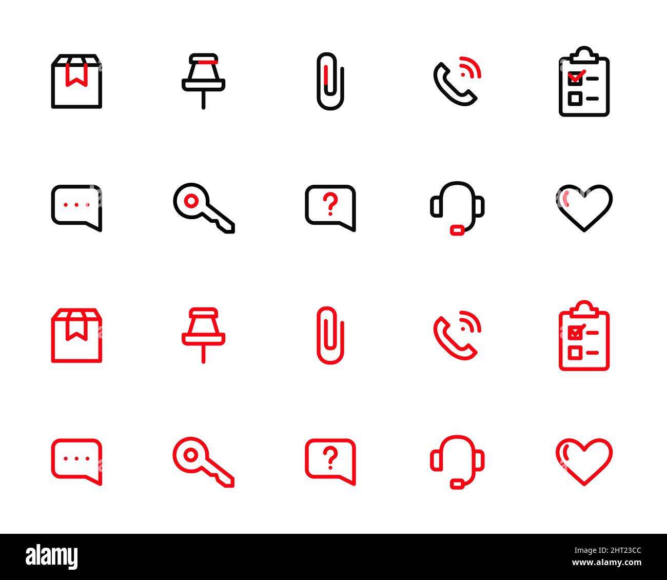 Simple user interface icons set. 10 pixel perfect, editable stroke ...