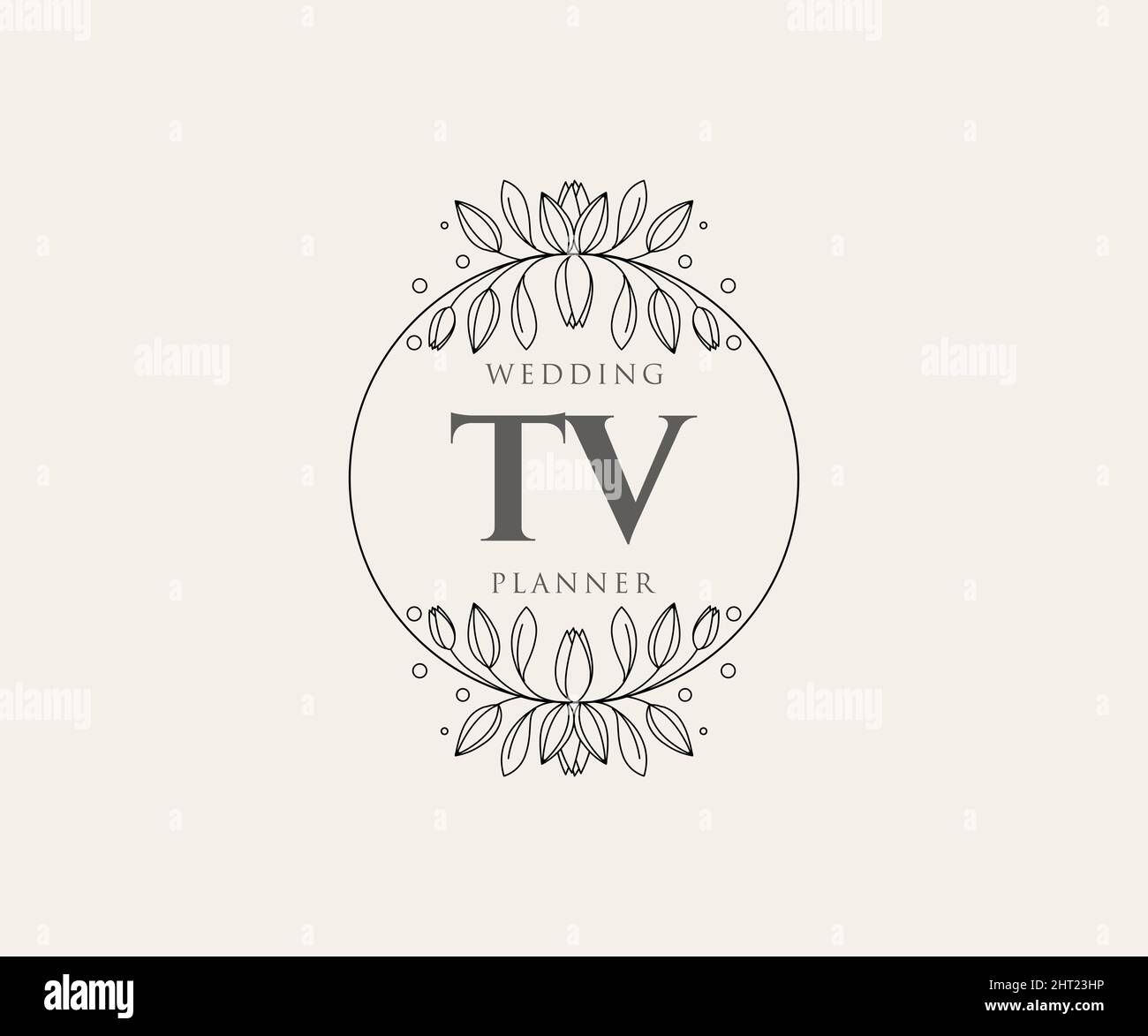 TV Initials letter Wedding monogram logos collection, hand drawn modern ...