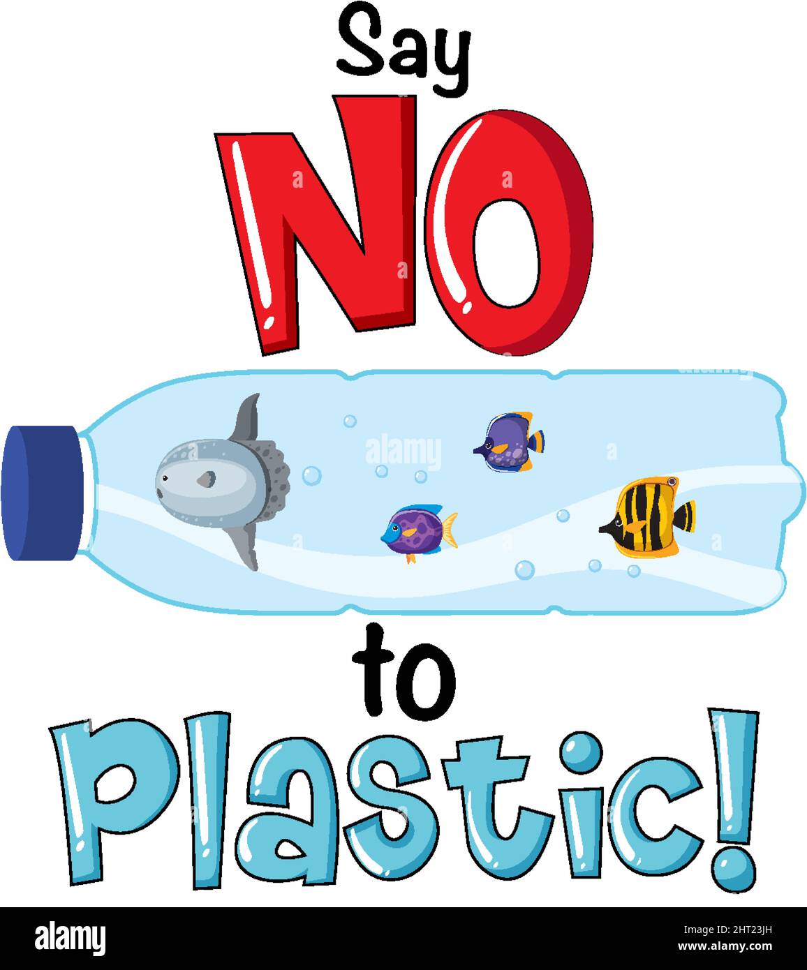 Say no to plastic typography design illustration Stock Vector Image ...