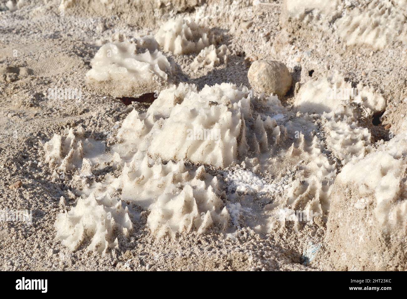 Dead Sea salt, natural mineral salt formations at the Dead Sea, salt ...