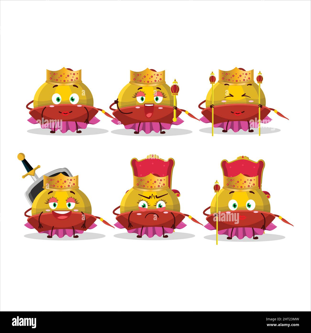 Queen and her magic clothes cartoon of yellow chinese traditional hat ...