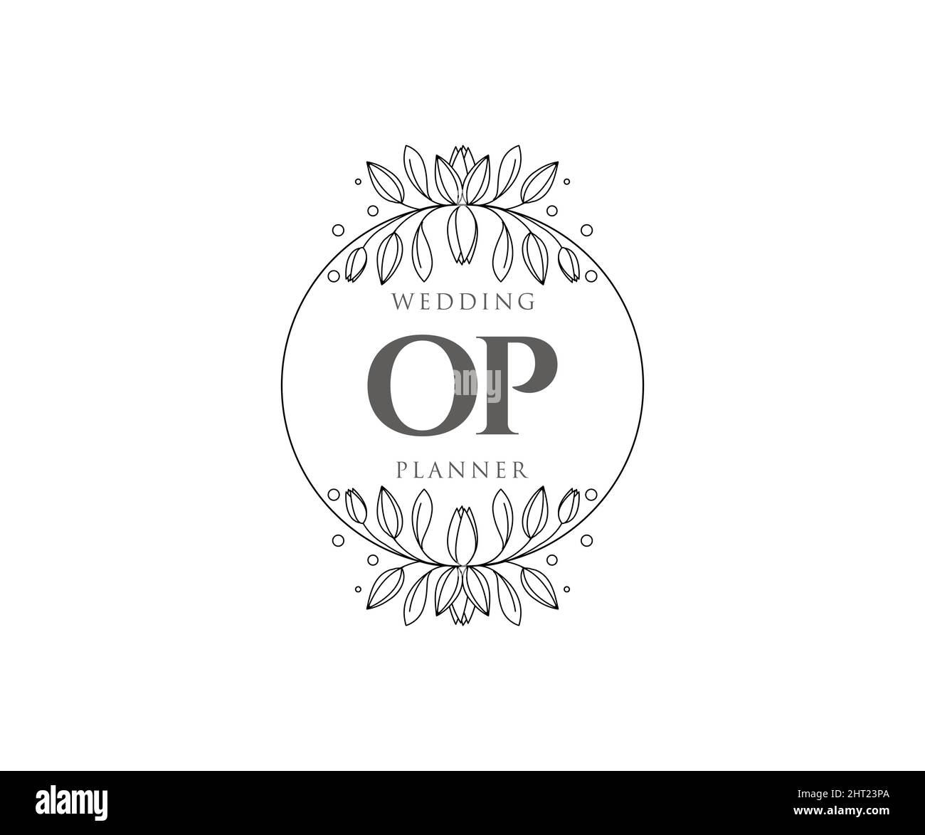 OP Initials letter Wedding monogram logos collection, hand drawn modern ...