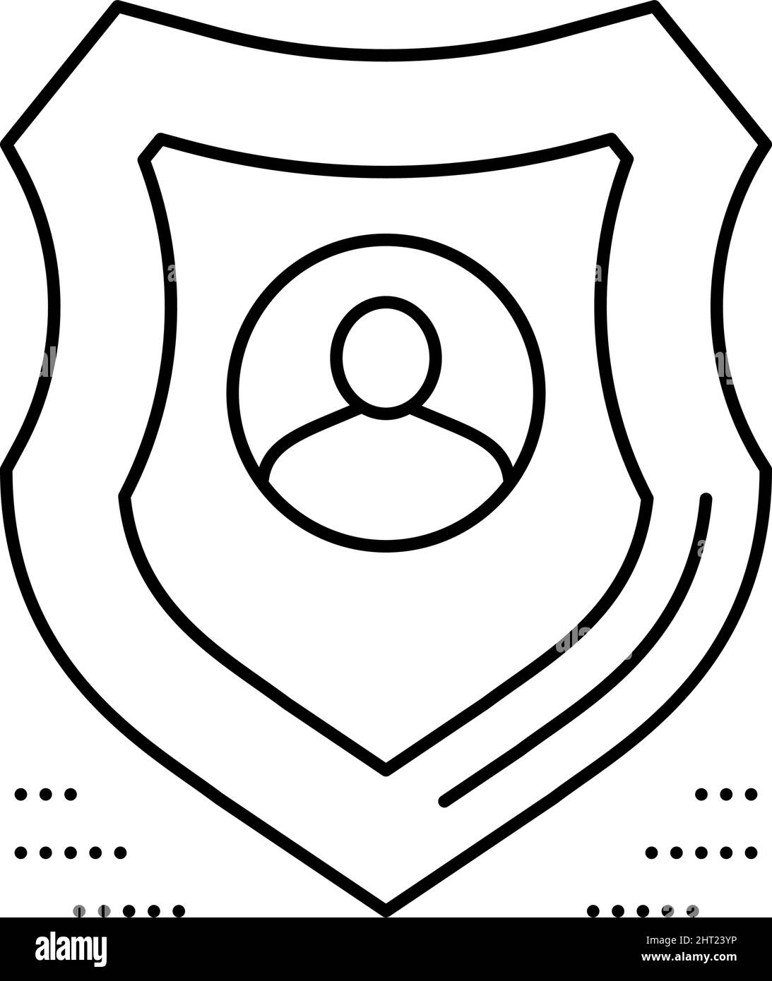 human protection shield line icon vector illustration Stock Vector ...