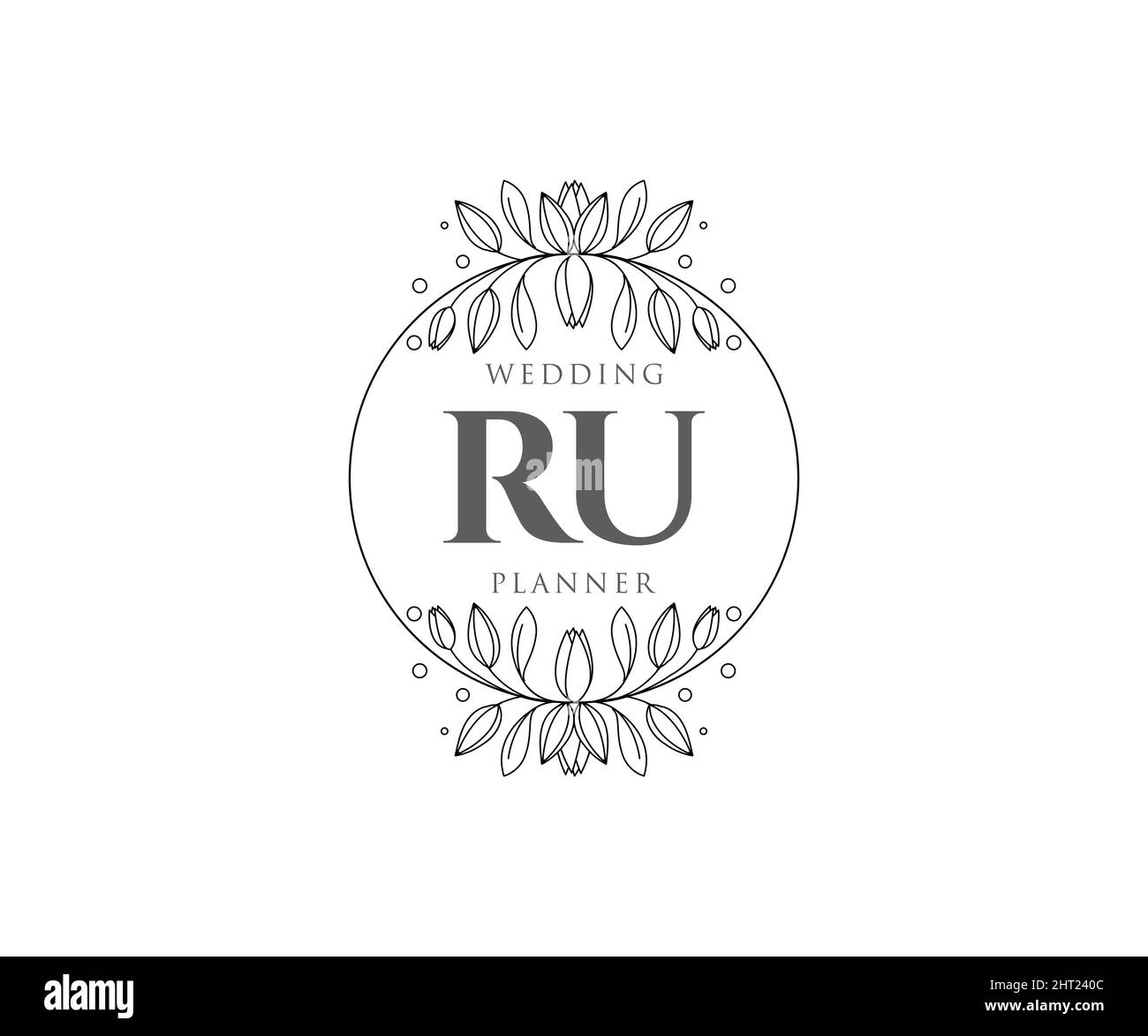 RU Initials letter Wedding monogram logos collection, hand drawn modern ...