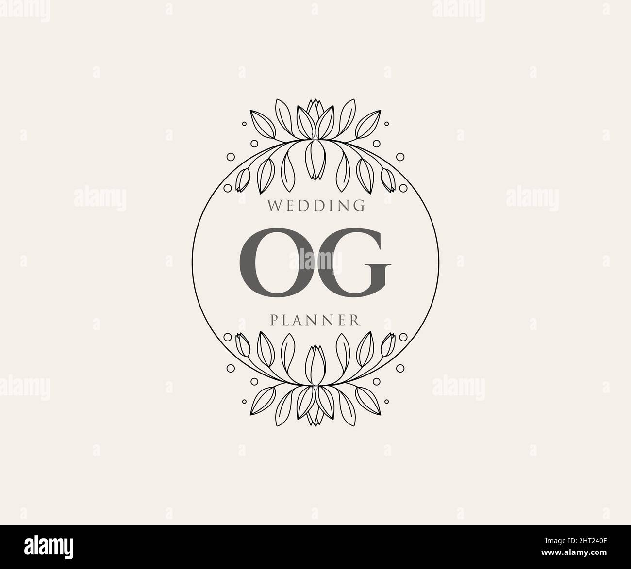 OG Initials letter Wedding monogram logos collection, hand drawn modern ...