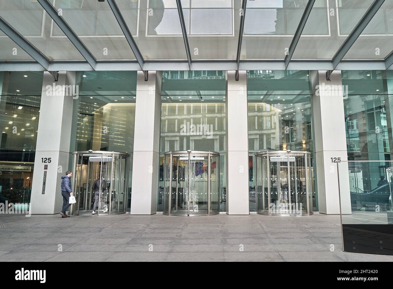 Entrance to the former stock exchange building at 125 Old Broad street ...