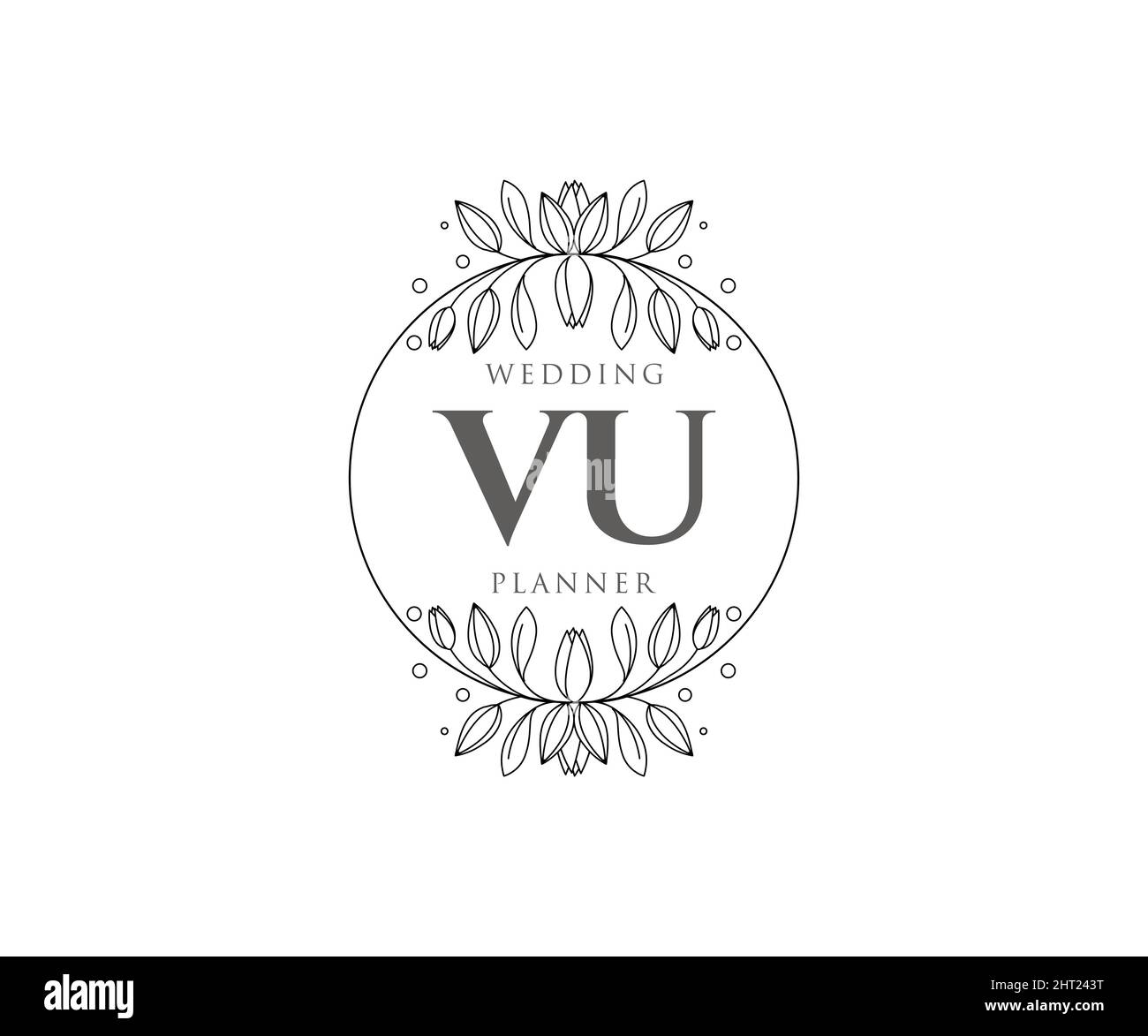 VU Initials letter Wedding monogram logos collection, hand drawn modern ...