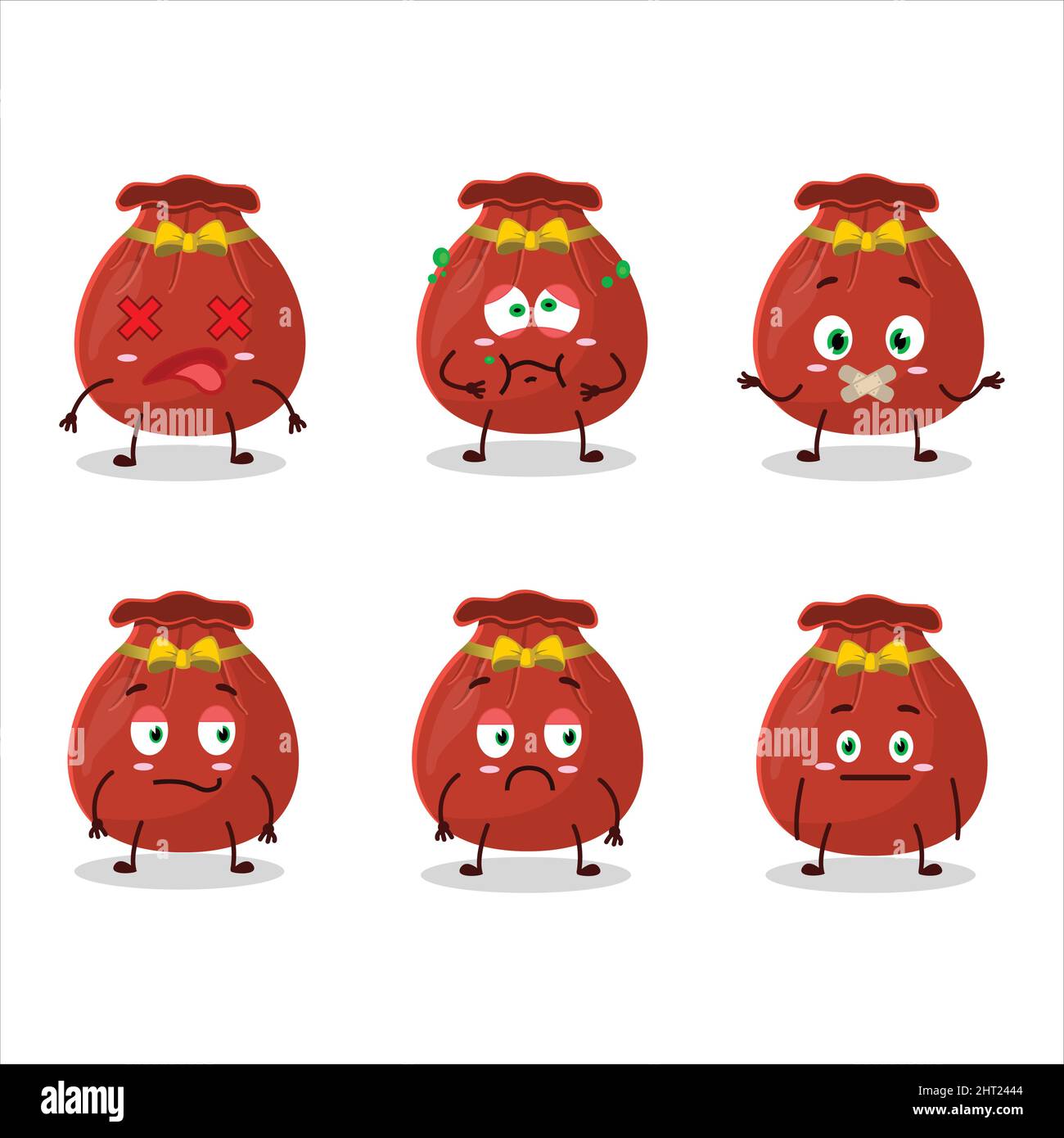 Red bag cartoon character with nope expression. Vector illustration ...