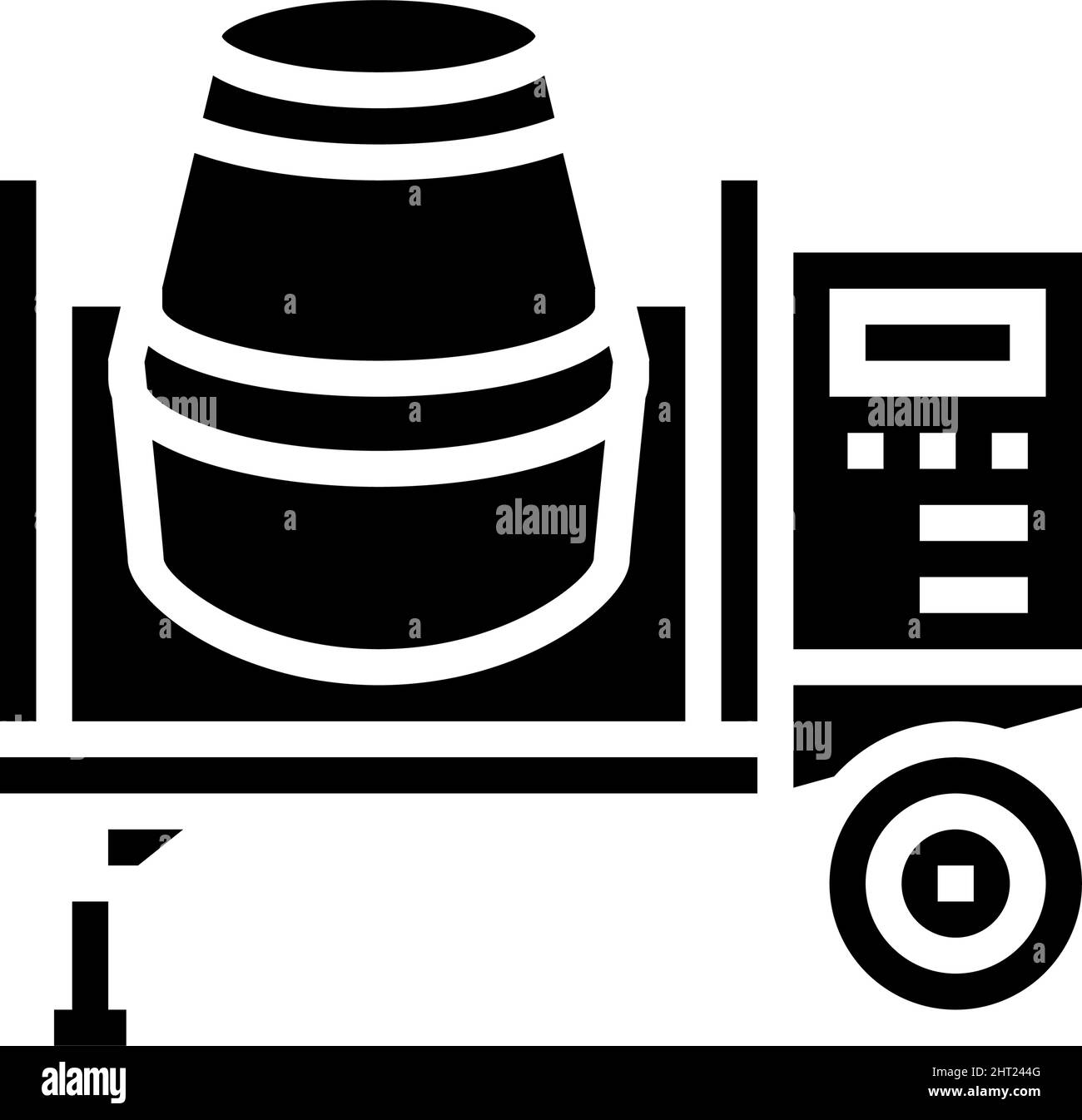 concrete mixer equipment glyph icon vector illustration Stock Vector ...