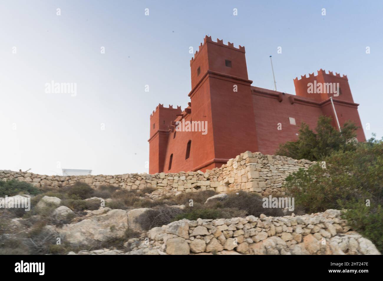 Low-angle shot of Saint Agatha's tower, also known as Red Tower ...