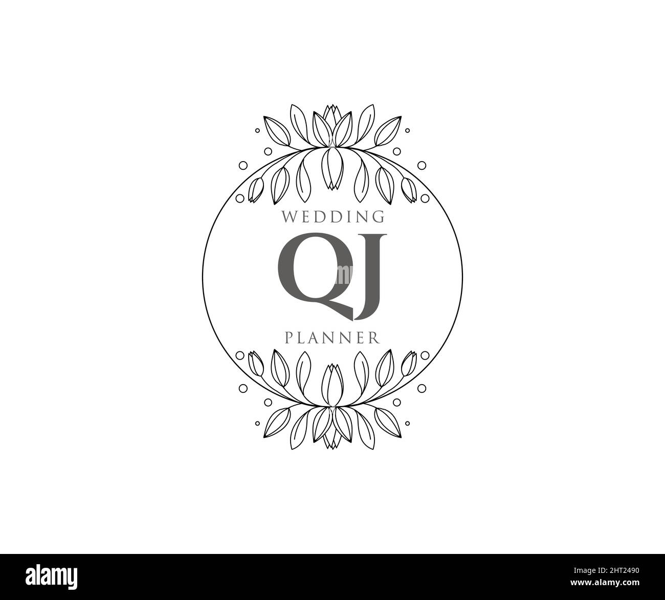 QJ Initials letter Wedding monogram logos collection, hand drawn modern ...