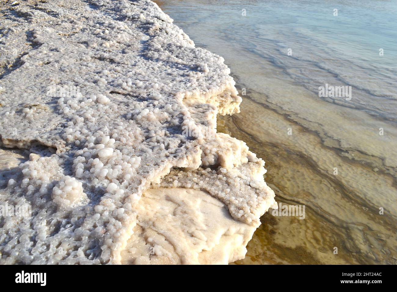 Dead Sea salt, natural mineral salt formations at the Dead Sea, salt ...