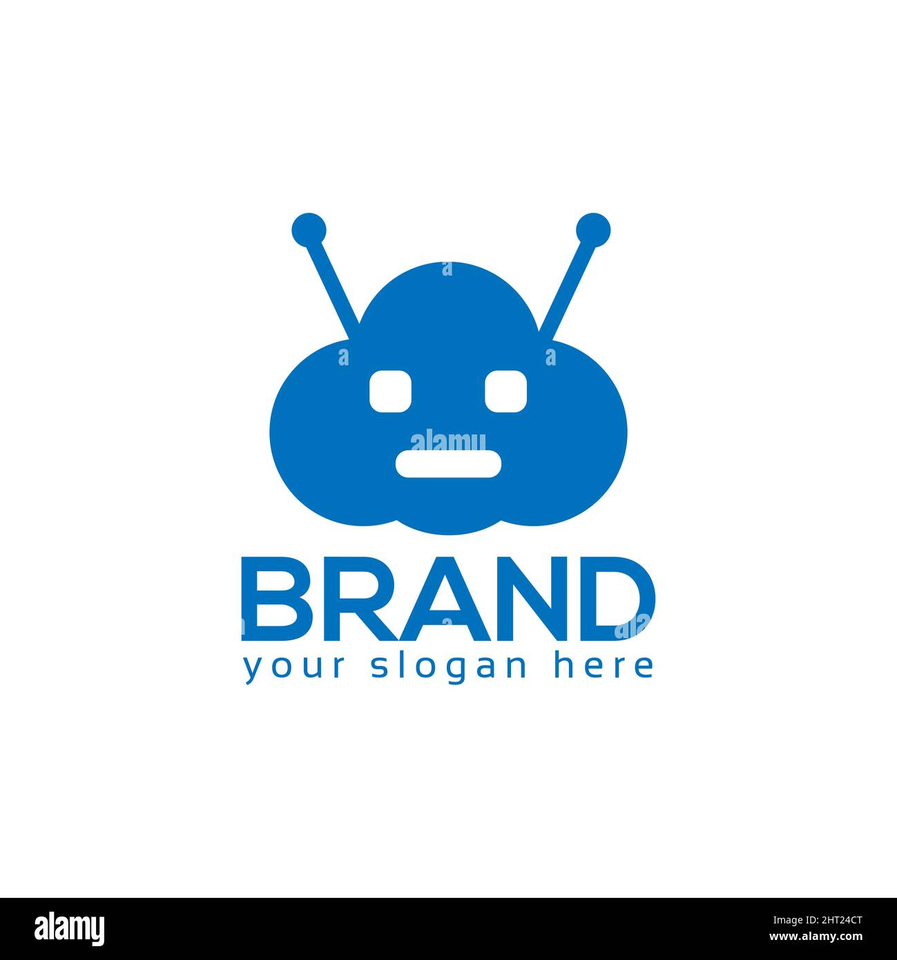 Cloud robot logo vector. Flat design. Vector Illustration on white ...