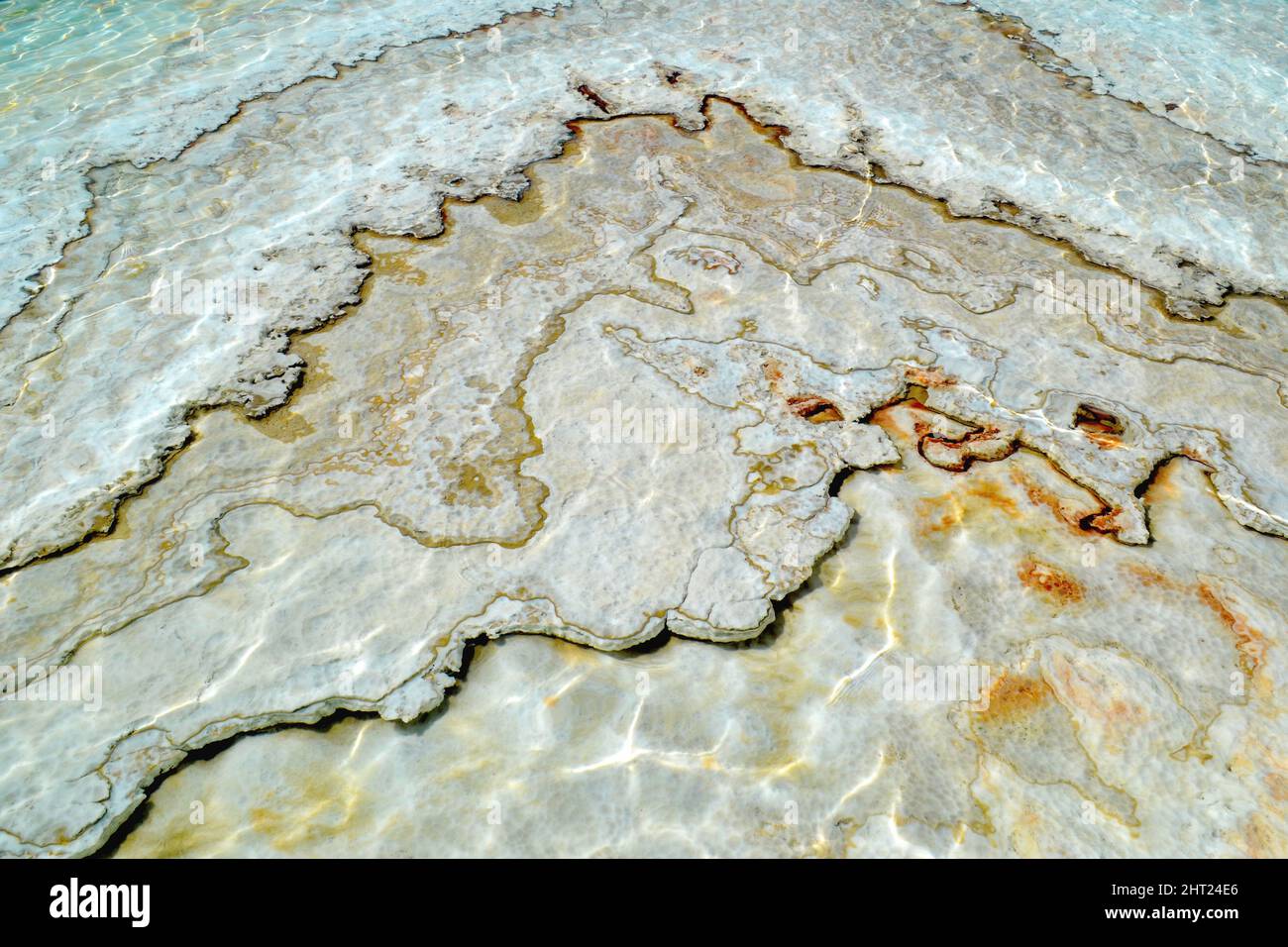 Dead Sea salt, natural mineral salt formations at the Dead Sea, salt ...