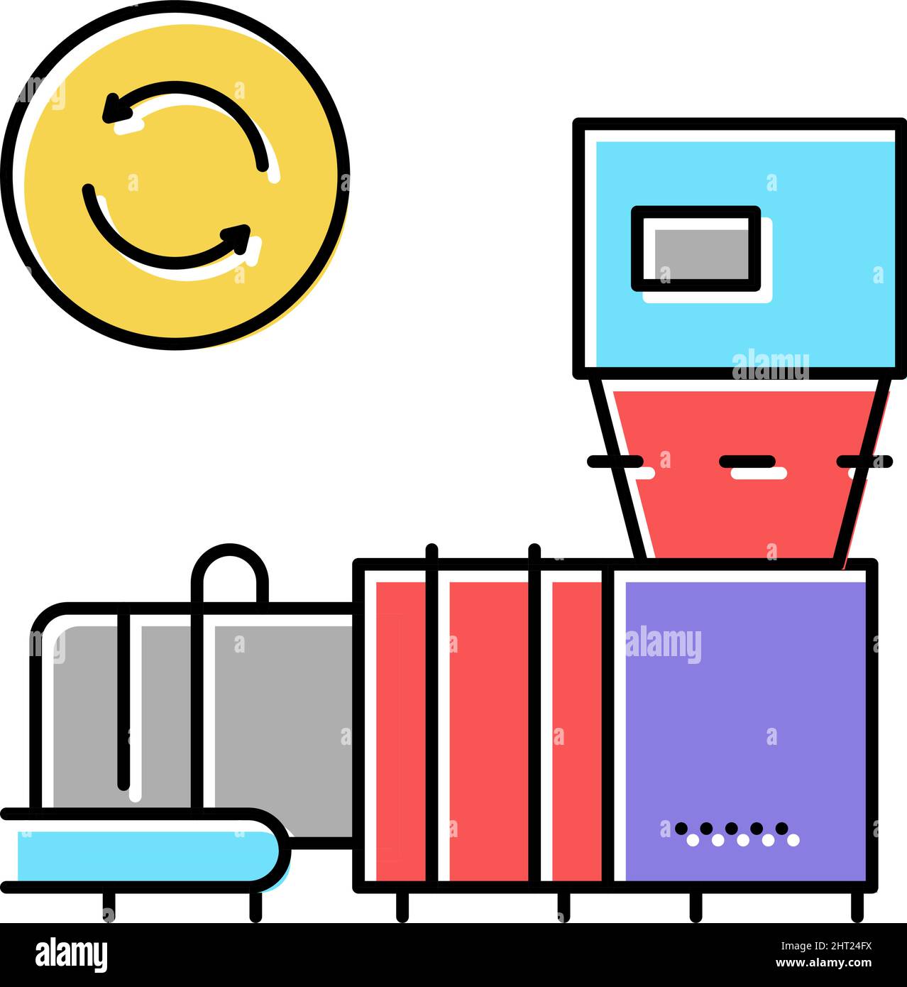 garbage recycling machine color icon vector illustration Stock Vector ...