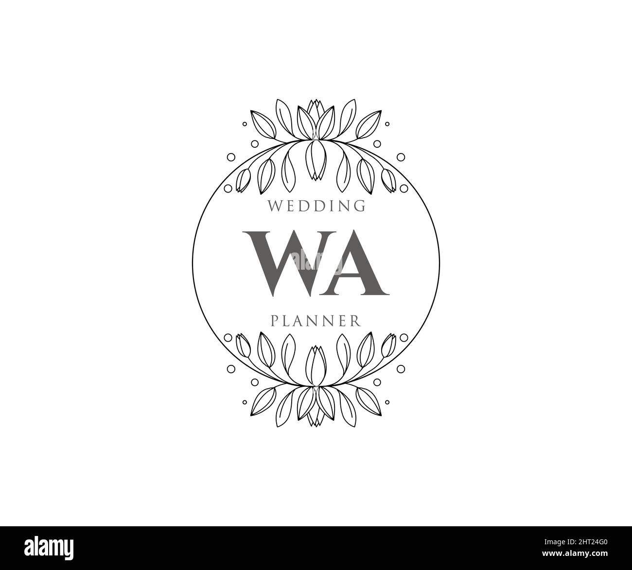 WA Initials letter Wedding monogram logos collection, hand drawn modern ...