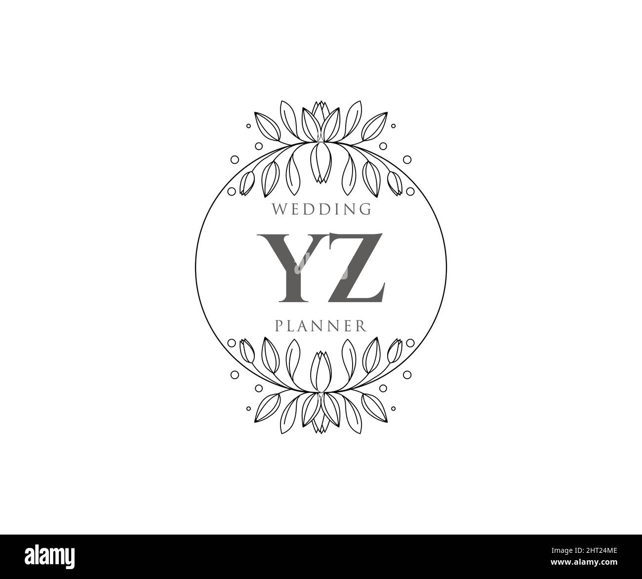 YZ Initials letter Wedding monogram logos collection, hand drawn modern ...