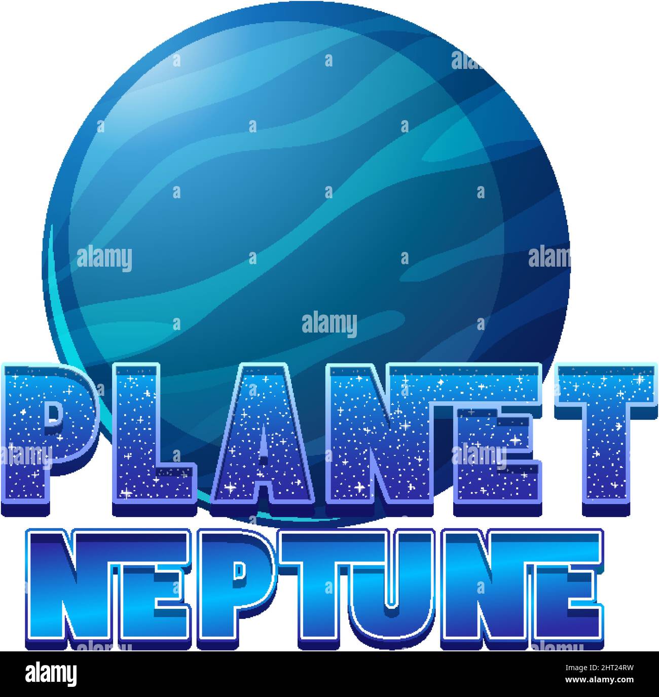 Planet Neptune word logo design with Neptune planet illustration Stock ...