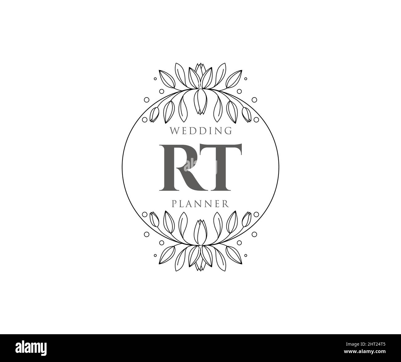 RT Initials letter Wedding monogram logos collection, hand drawn modern ...