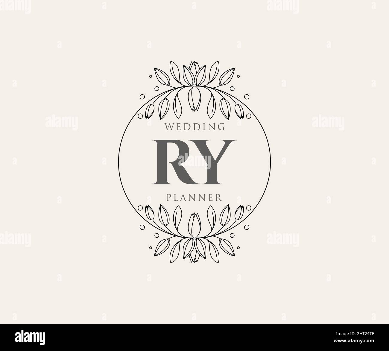 RY Initials letter Wedding monogram logos collection, hand drawn modern ...
