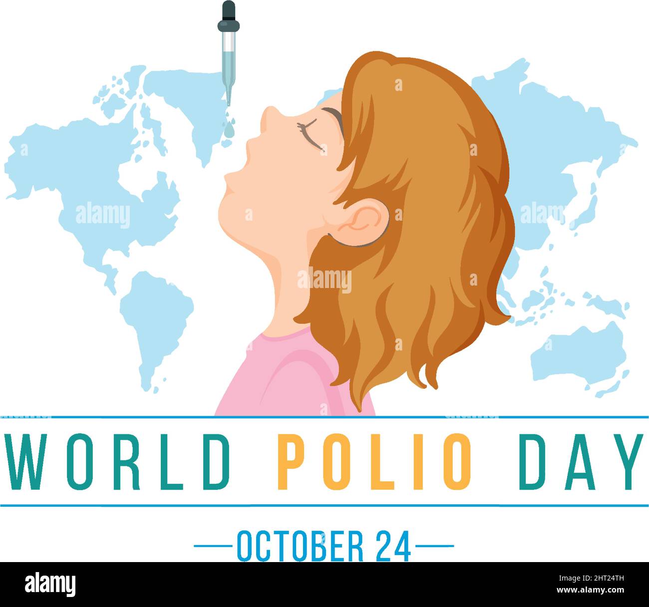 World Polio Day typography design with polio vaccine dropping ...