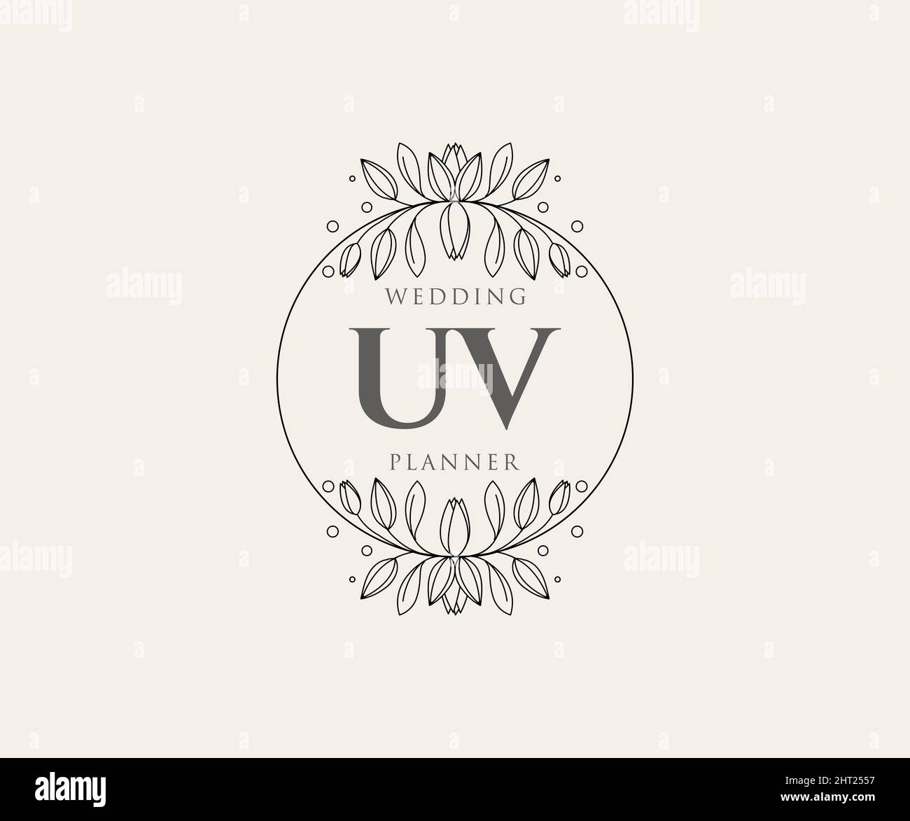 UV Initials letter Wedding monogram logos collection, hand drawn modern ...