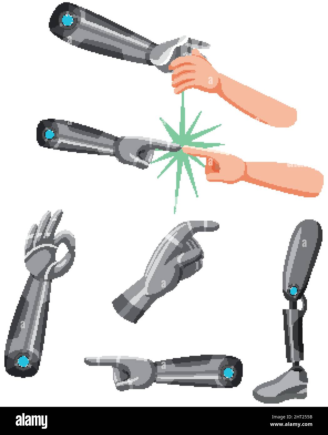 Set of robotic human arm illustration Stock Vector Image & Art - Alamy