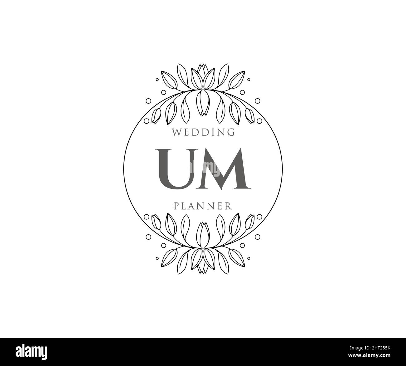 UM Initials letter Wedding monogram logos collection, hand drawn modern ...