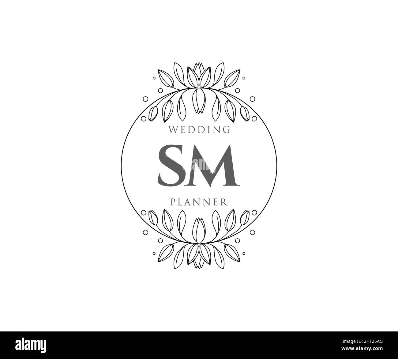 SM Initials letter Wedding monogram logos collection, hand drawn modern ...