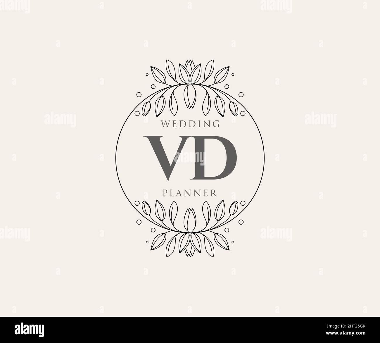 VD Initials letter Wedding monogram logos collection, hand drawn modern ...