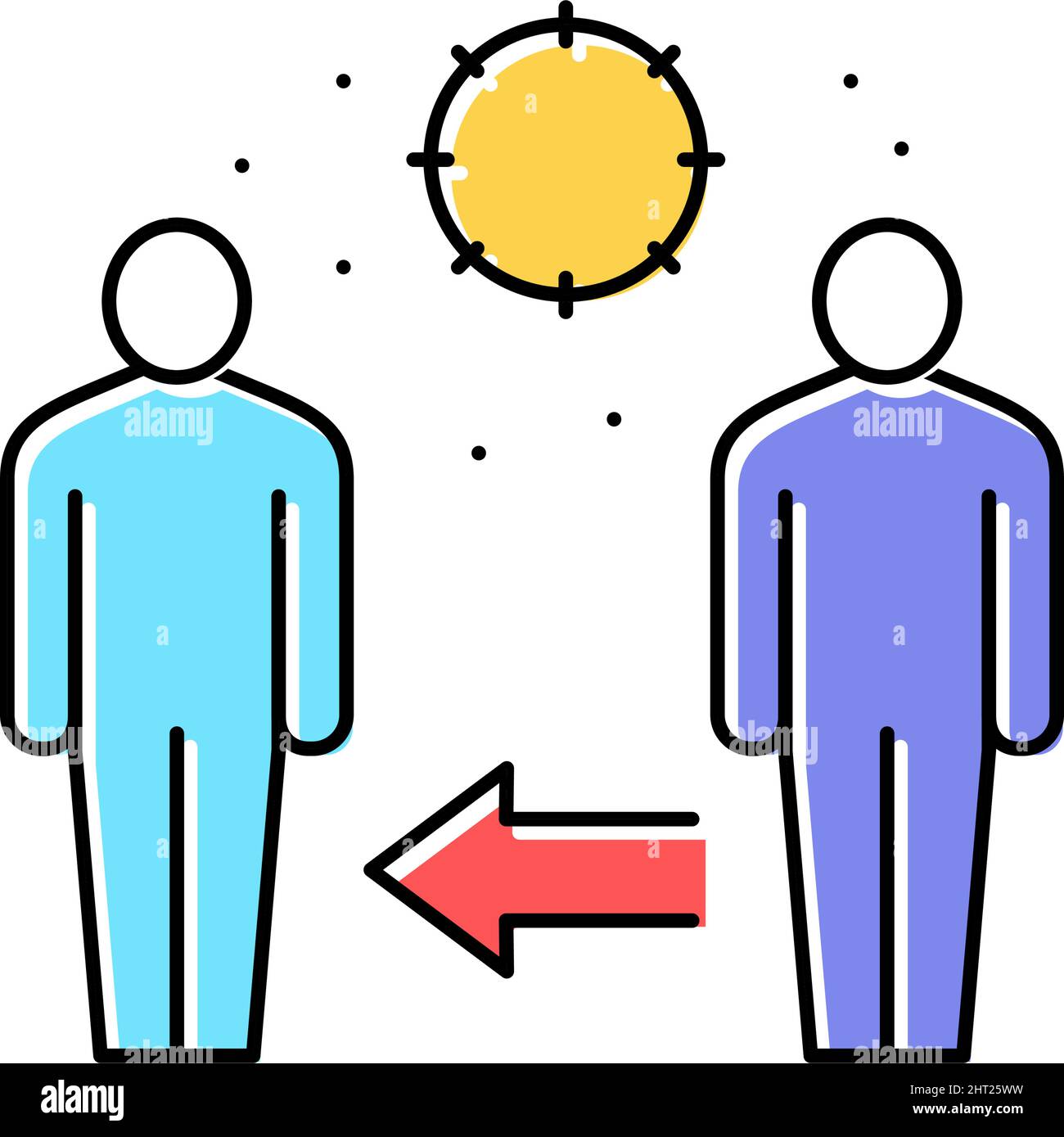 safe distance human color icon vector illustration Stock Vector Image ...