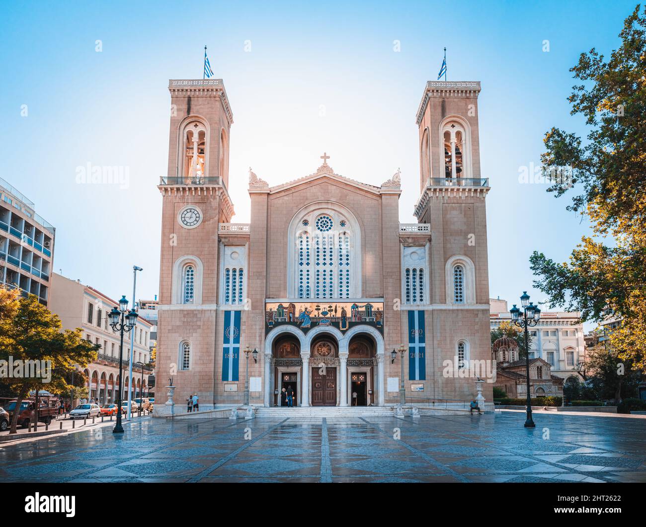 Facade of the Metropolitan Cathedral of the Annunciation in Athens ...