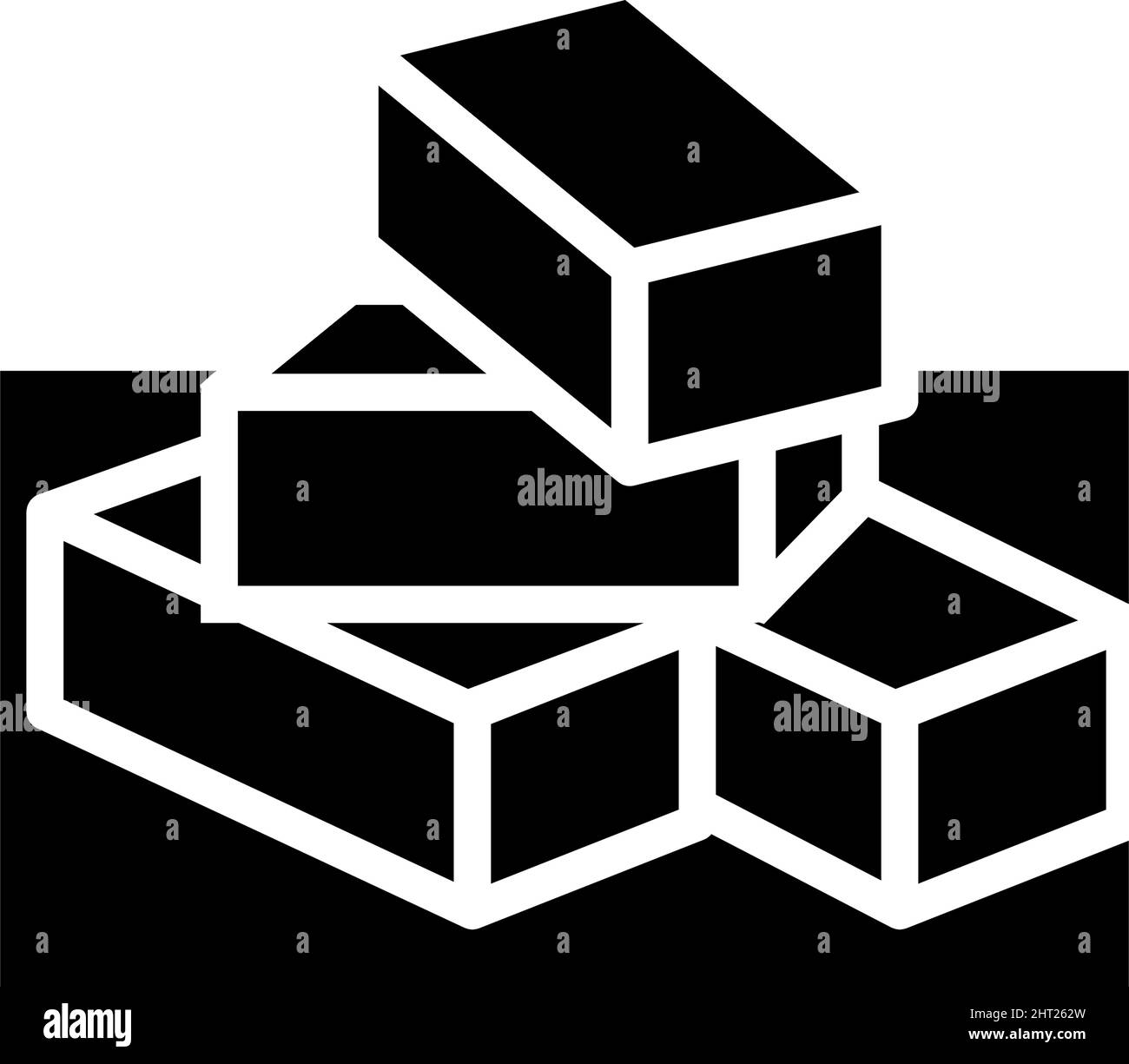 brick for building glyph icon vector illustration Stock Vector Image ...
