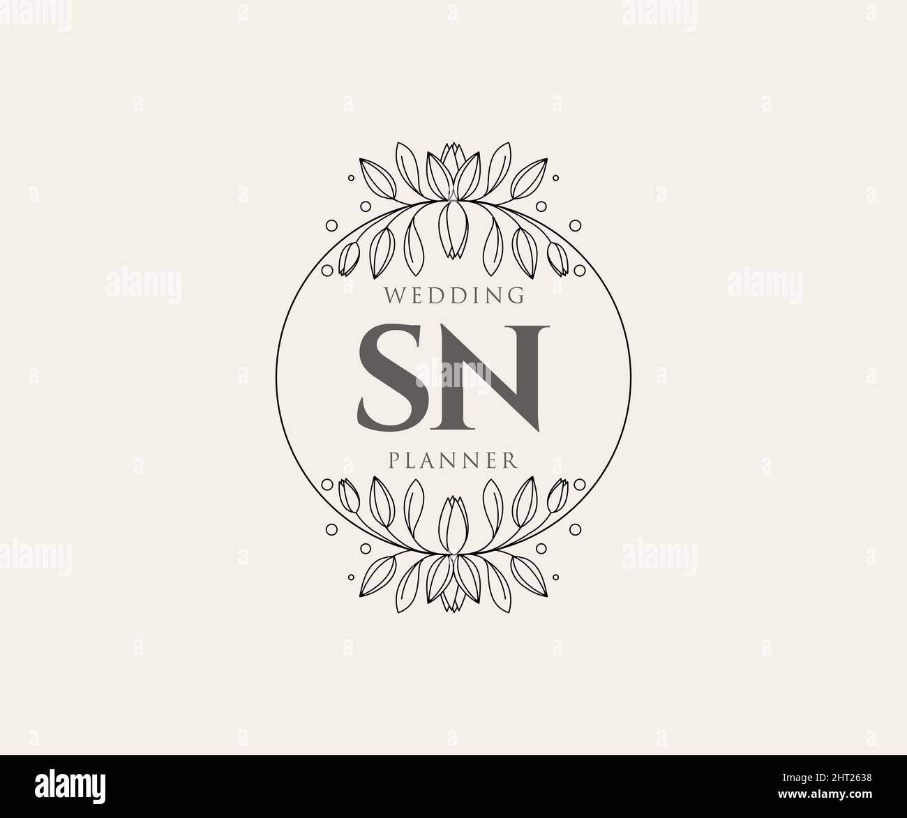 SN Initials letter Wedding monogram logos collection, hand drawn modern ...