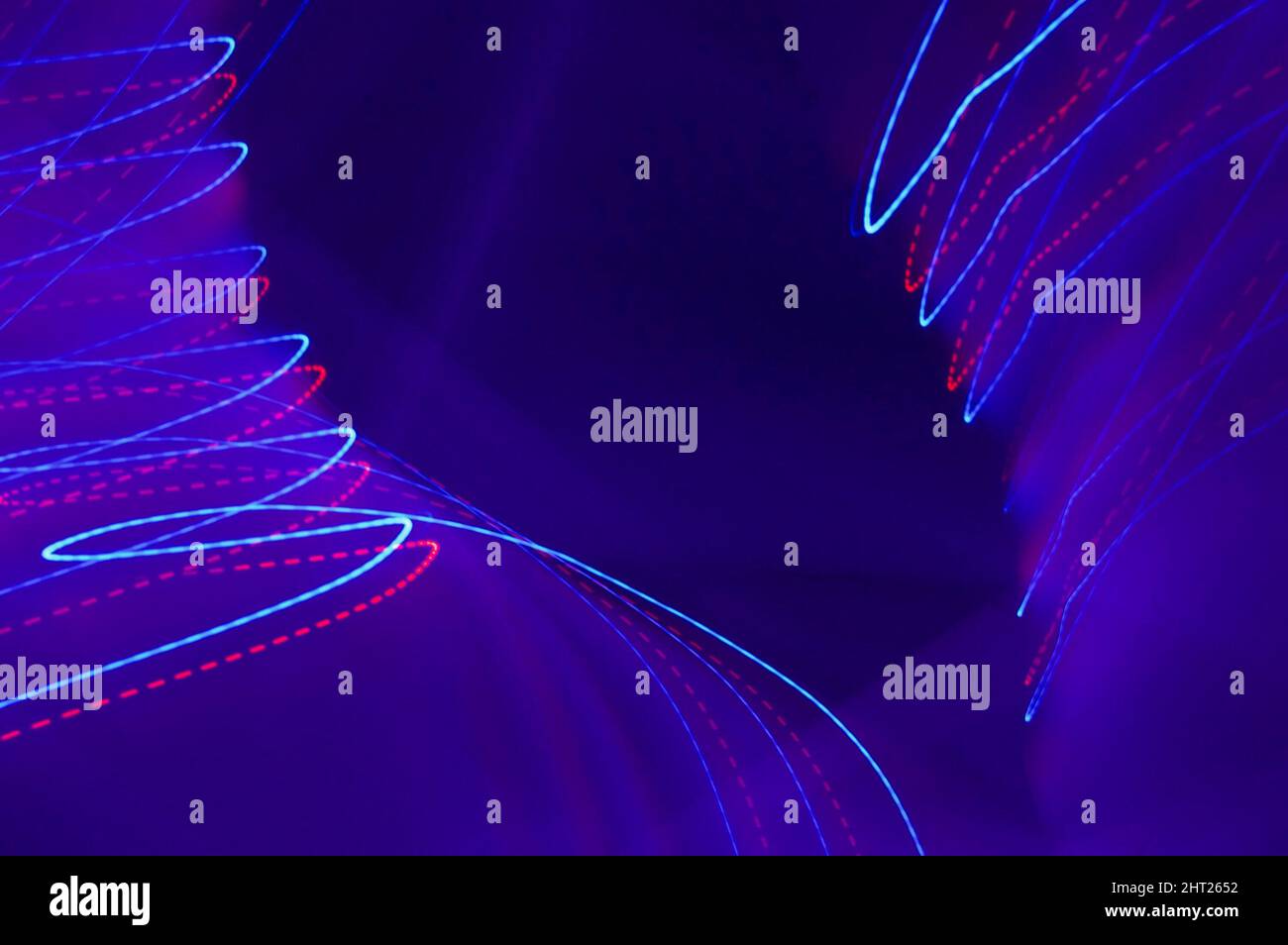 Vibrant illustration of rhythmic blue and red light trails for ...