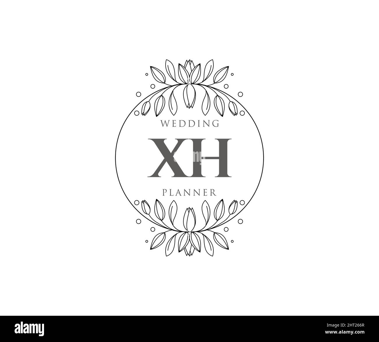 XH Initials letter Wedding monogram logos collection, hand drawn modern ...