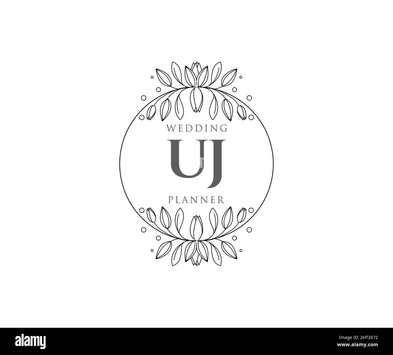UJ Initials letter Wedding monogram logos collection, hand drawn modern ...