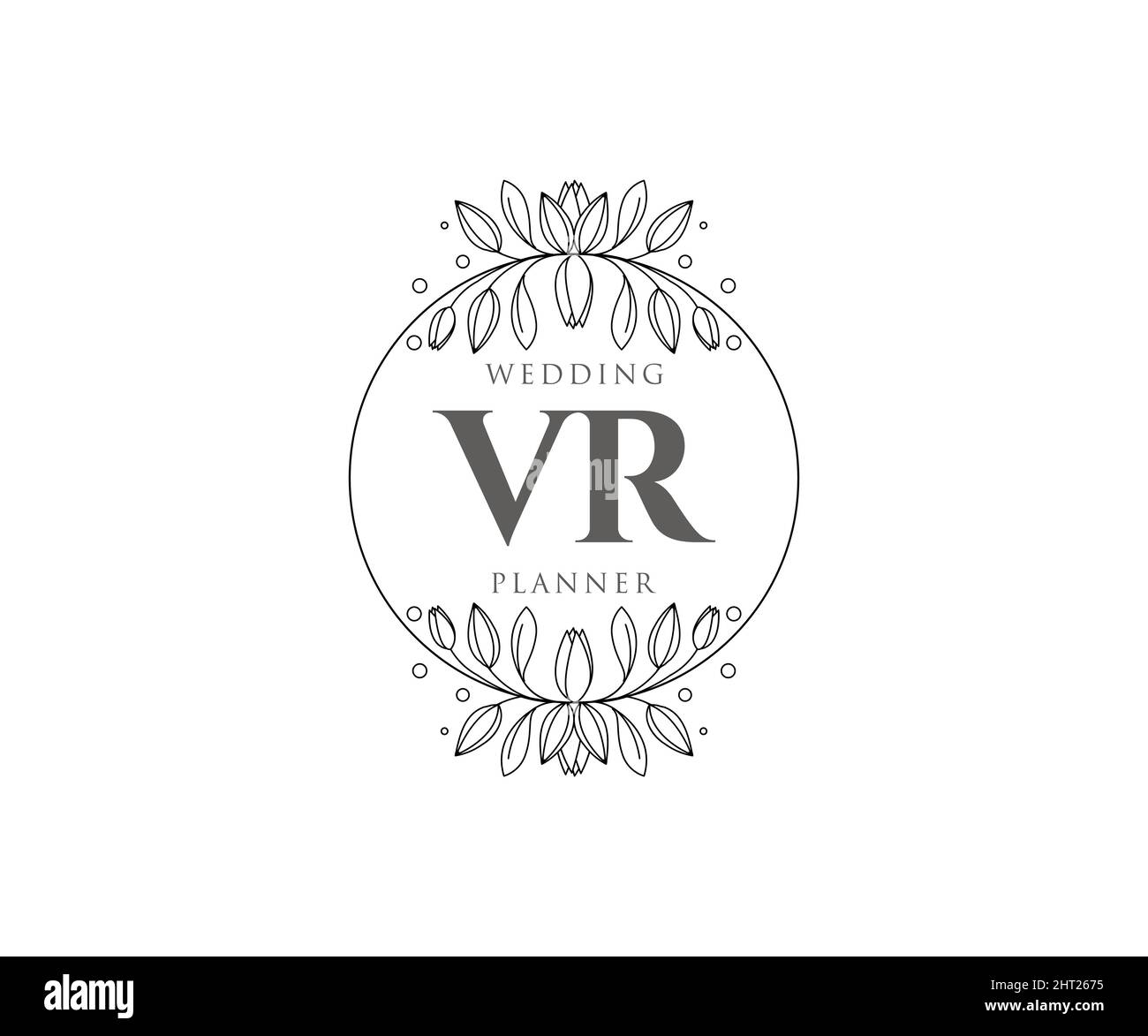 VR Initials letter Wedding monogram logos collection, hand drawn modern ...