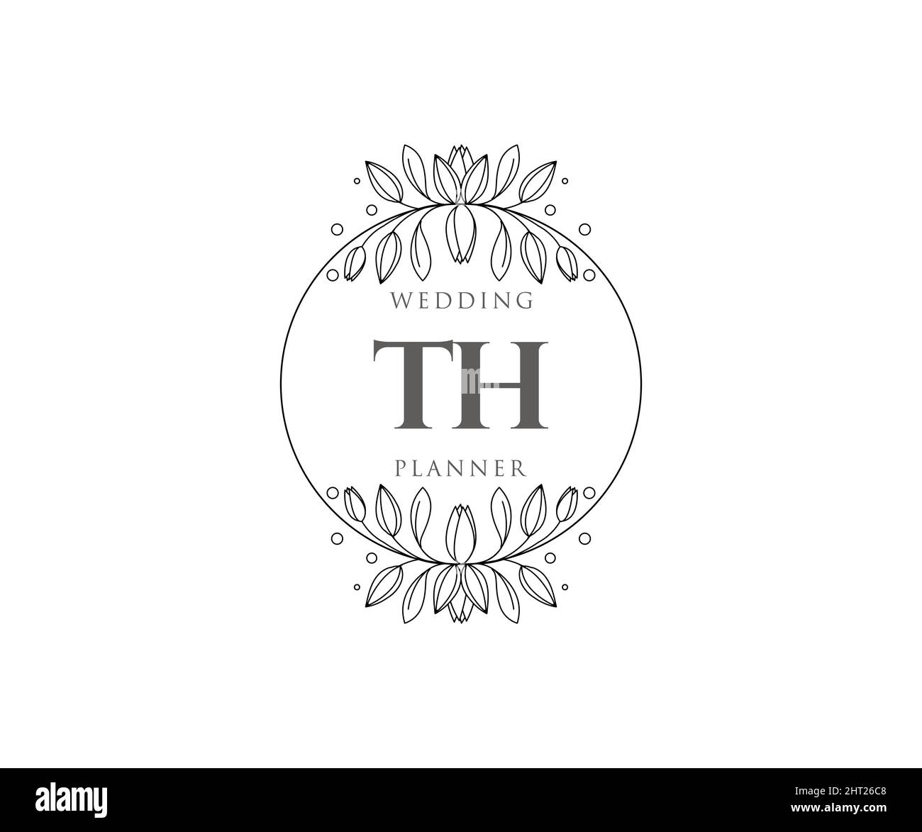 TH Initials letter Wedding monogram logos collection, hand drawn modern ...