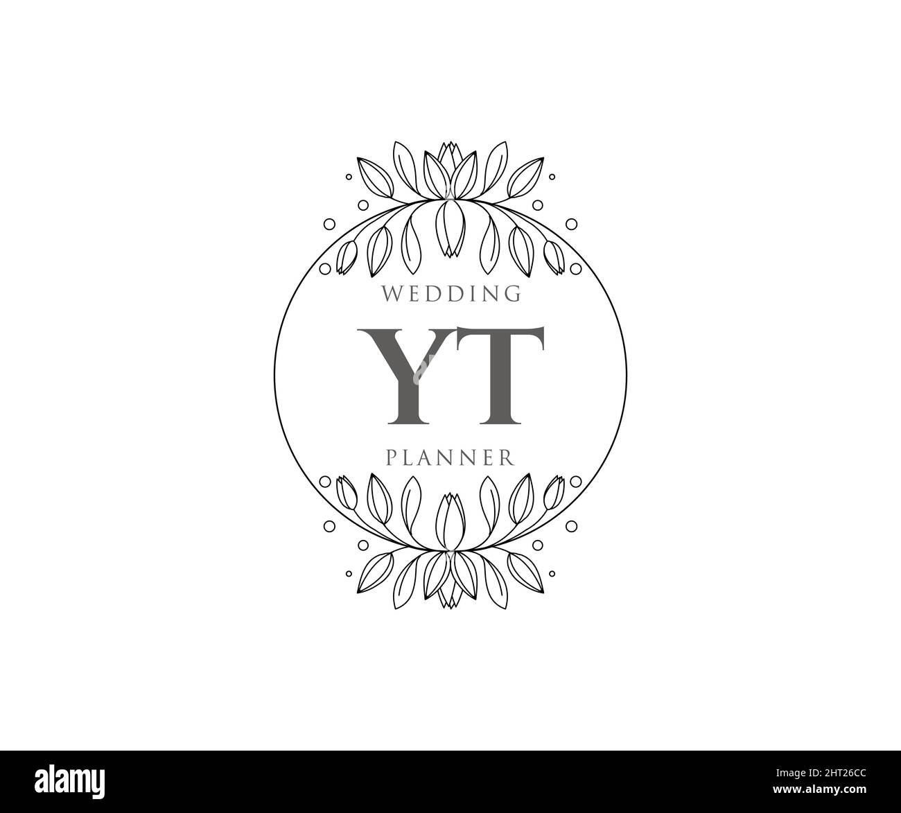 YT Initials letter Wedding monogram logos collection, hand drawn modern ...