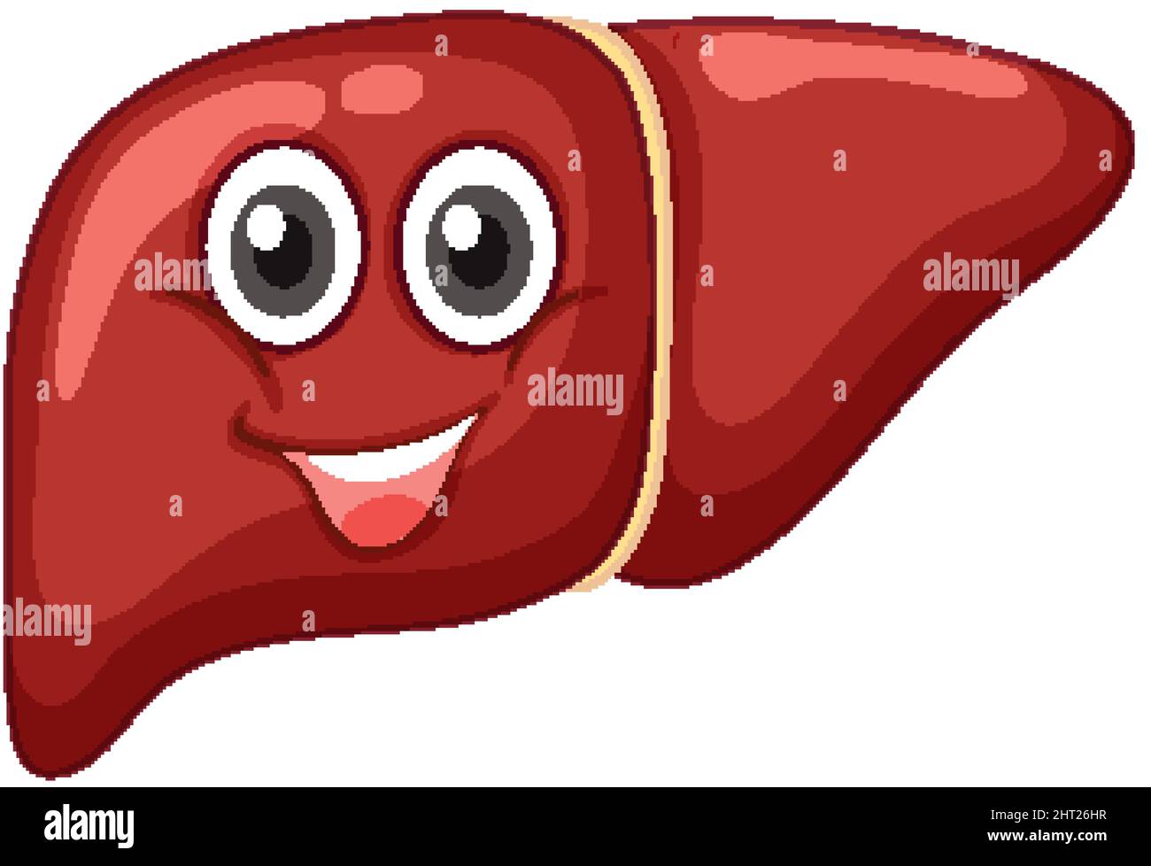 Healthy Liver with face expression on white background illustration ...