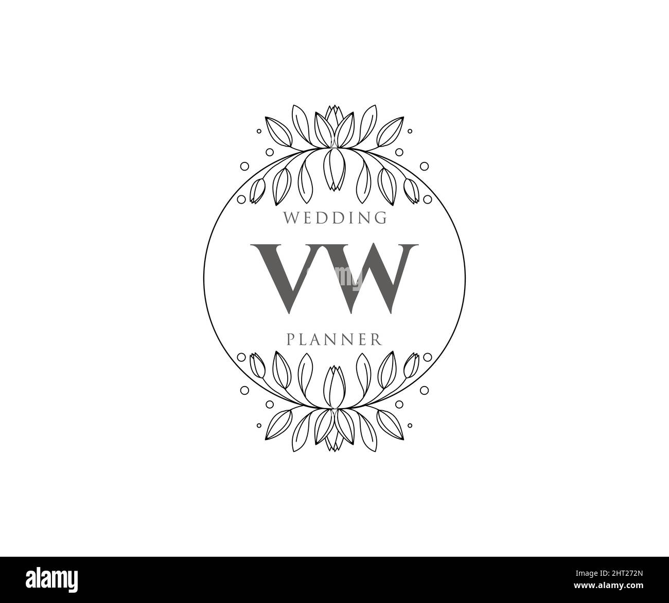 VW Initials letter Wedding monogram logos collection, hand drawn modern ...