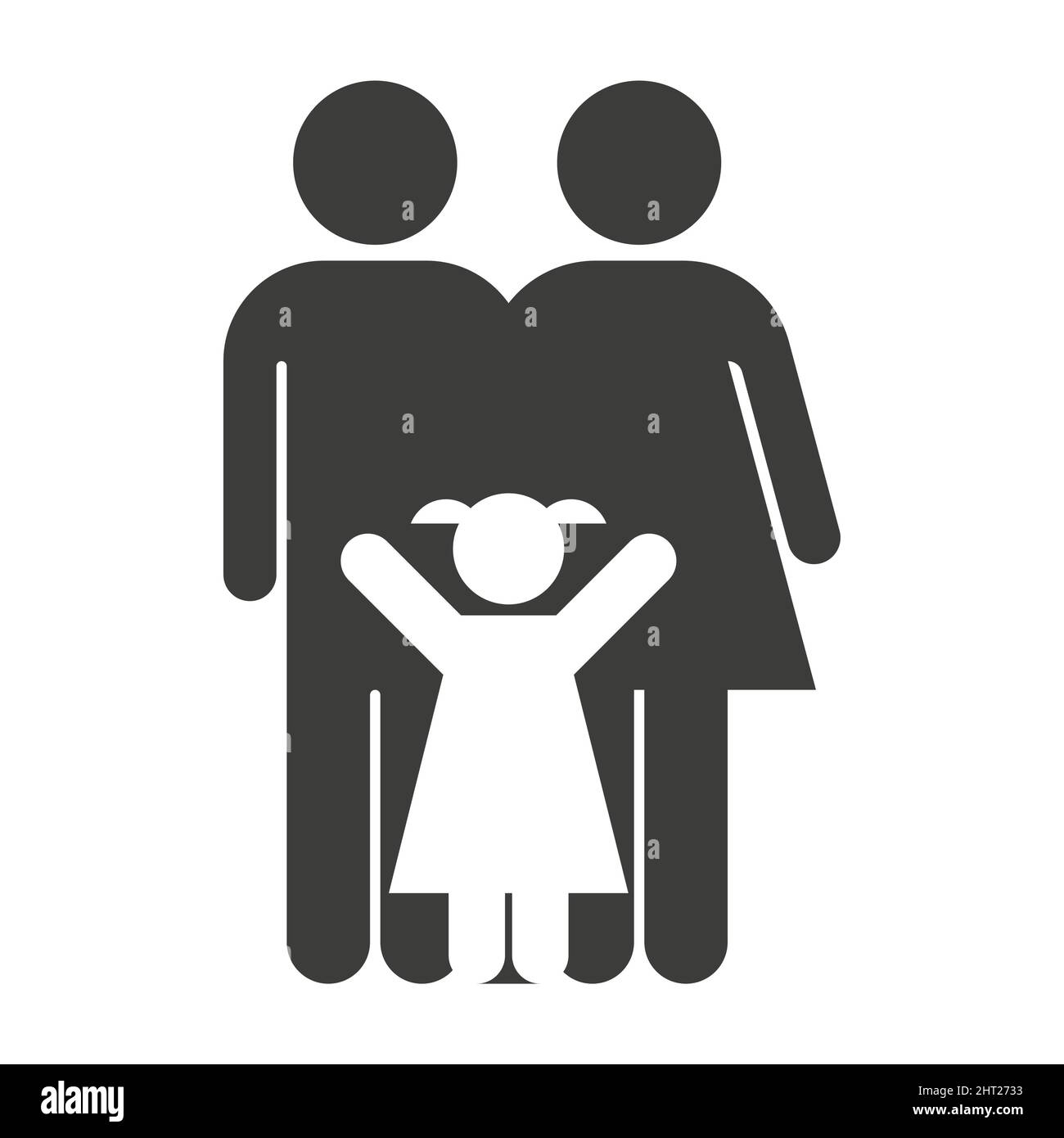 Parents and a daughter icon. Family vector sign Stock Vector Image ...