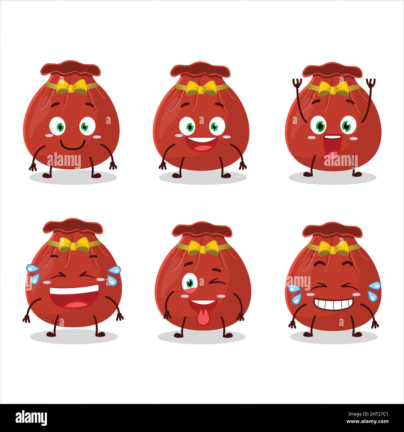 Cartoon character of red bag with smile expression. Vector illustration ...