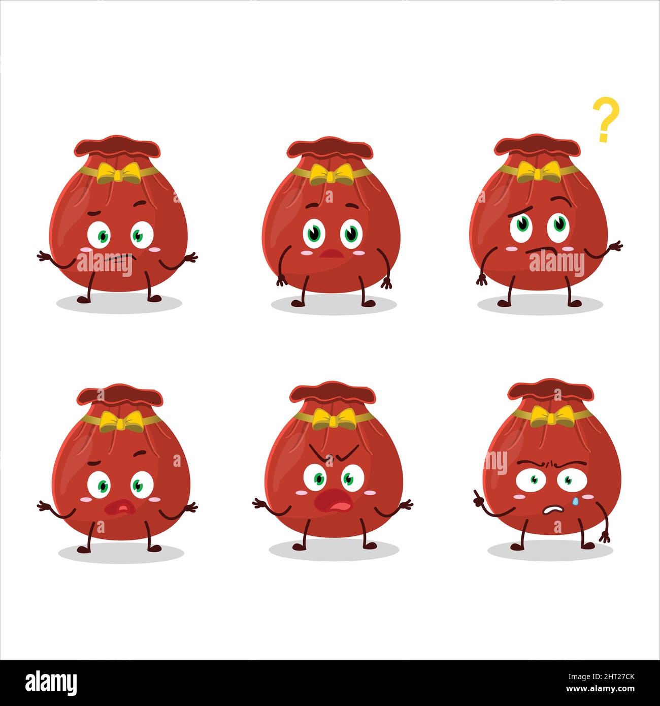 Cartoon character of red bag with what expression. Vector illustration ...