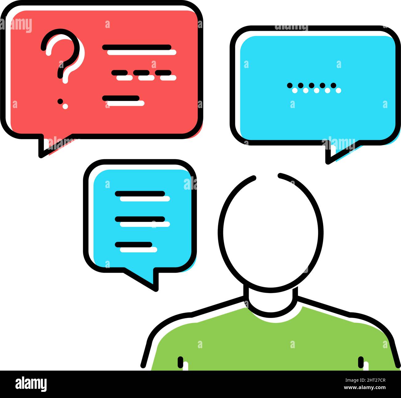 discussion questions and answers color icon vector illustration Stock ...