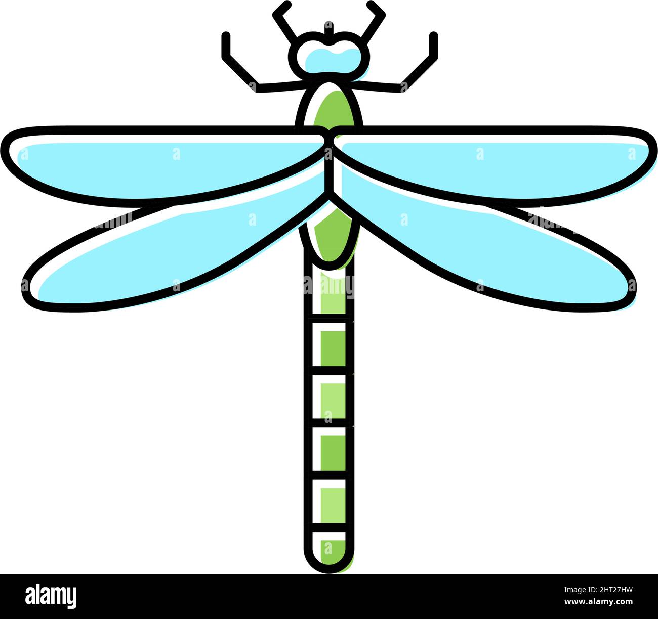 dragonfly insect color icon vector illustration Stock Vector Image ...