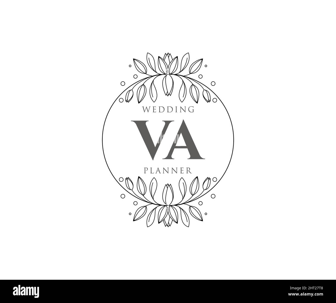 VA Initials letter Wedding monogram logos collection, hand drawn modern ...