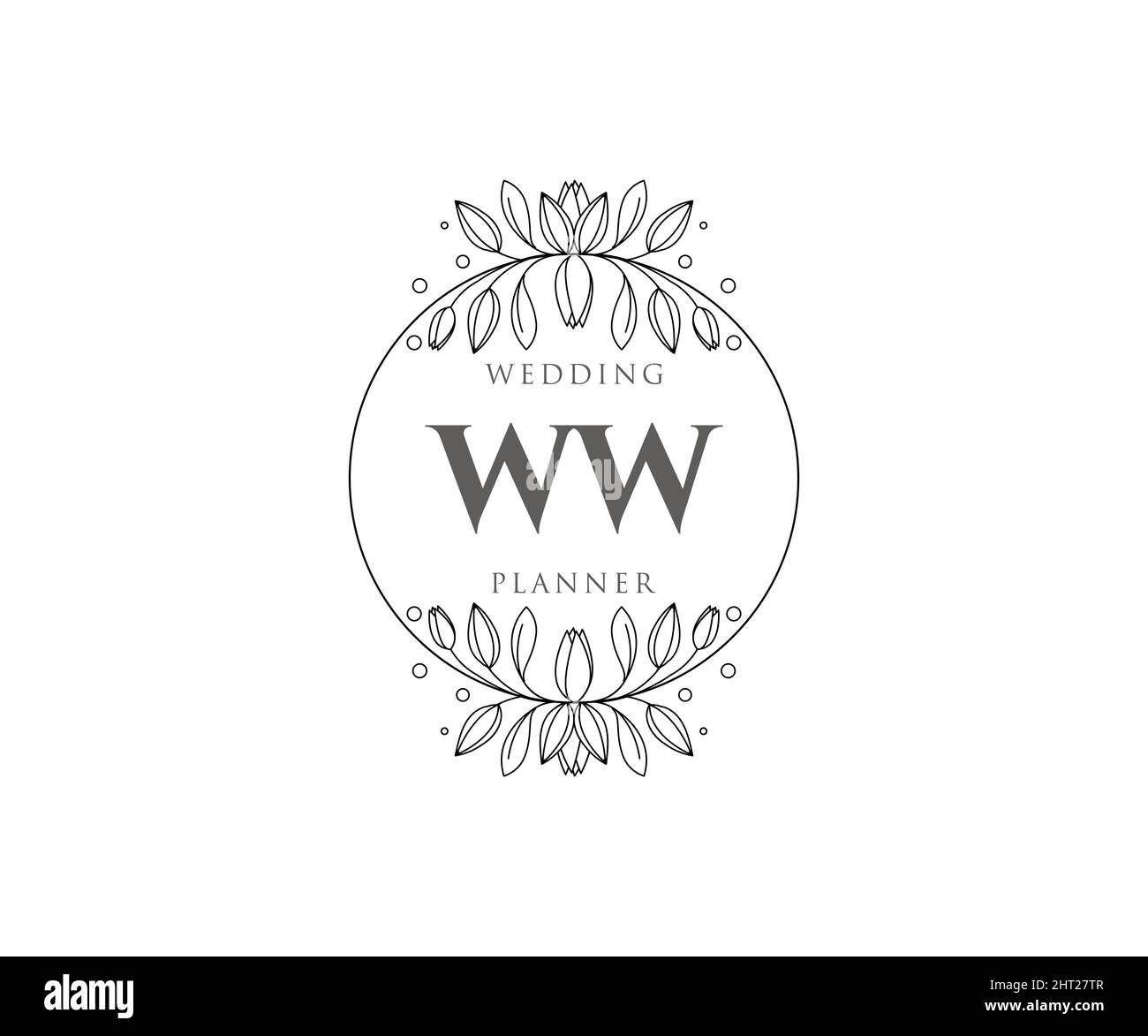 WW Initials letter Wedding monogram logos collection, hand drawn modern ...